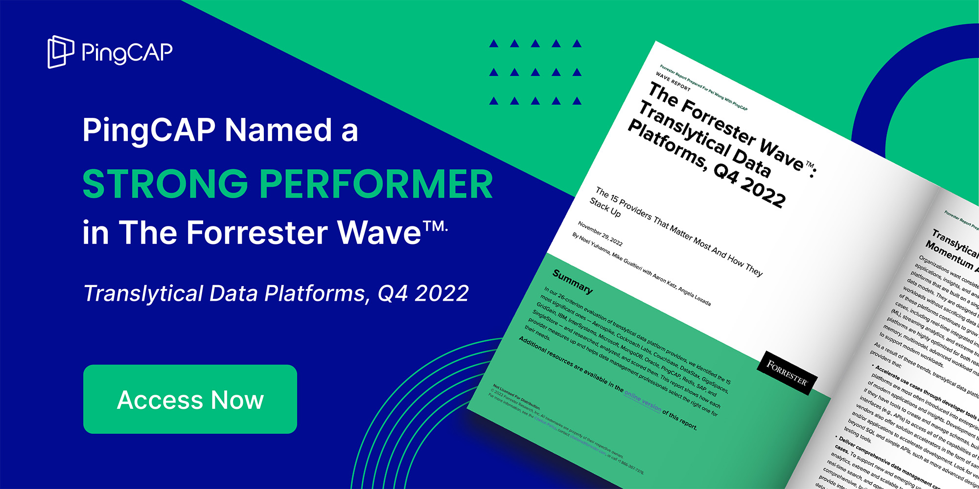 PingCAP Named a Strong Performer in The Forrester Wave™: Translytical ...