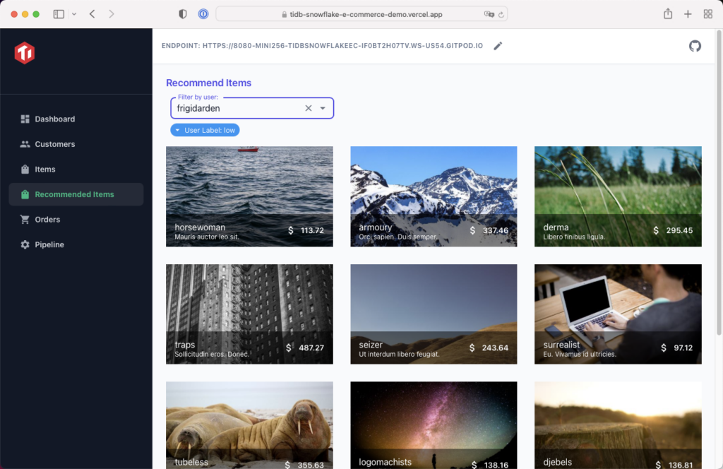 TiDB CloudとSnowflakeでEコマースシステムを構築する - 分散型NewSQLデータベース｜PingCAP株式会社