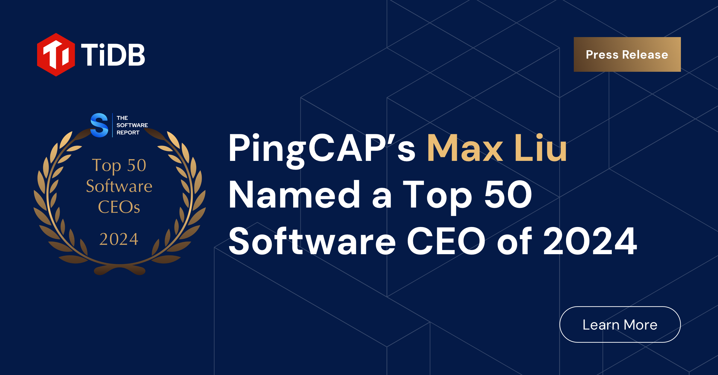 PingCAP CEOのMax Liuが2024年のソフトウェアCEOトップ50に選出 | PingCAP株式会社